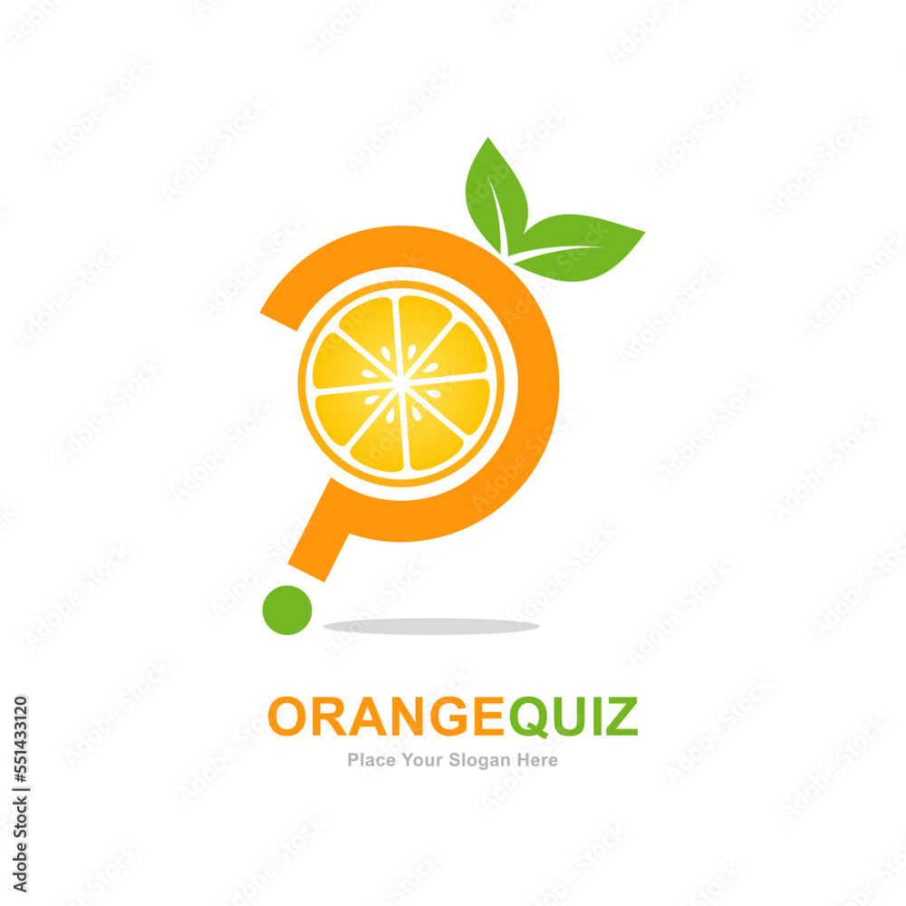 Orange quiz logo vector template. Suitable for business, education ...