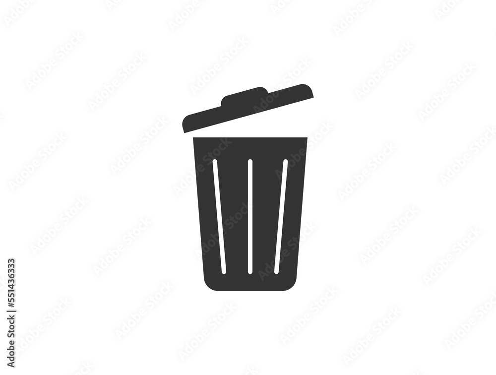 bin, bin and waste icon black isolated on white background, clip art of ...