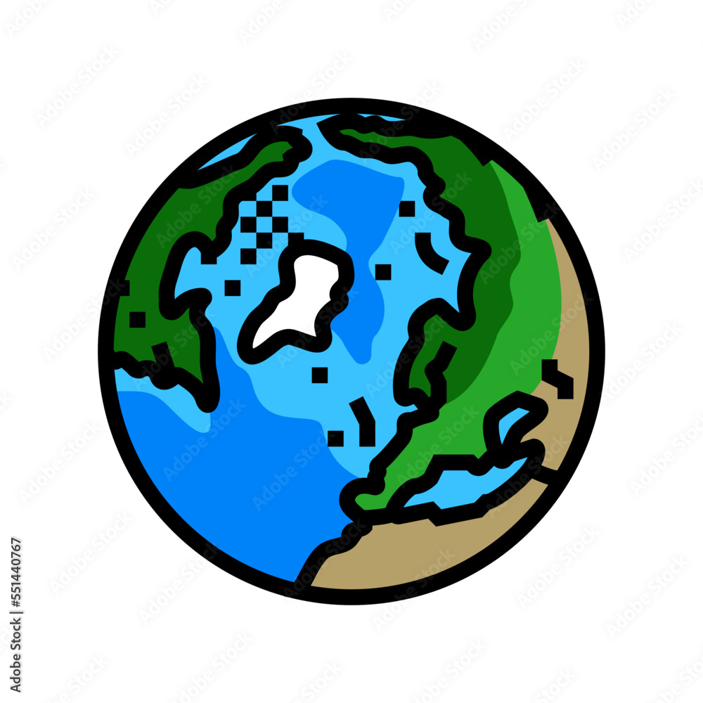 arctic ocean map color icon vector. arctic ocean map sign. isolated ...