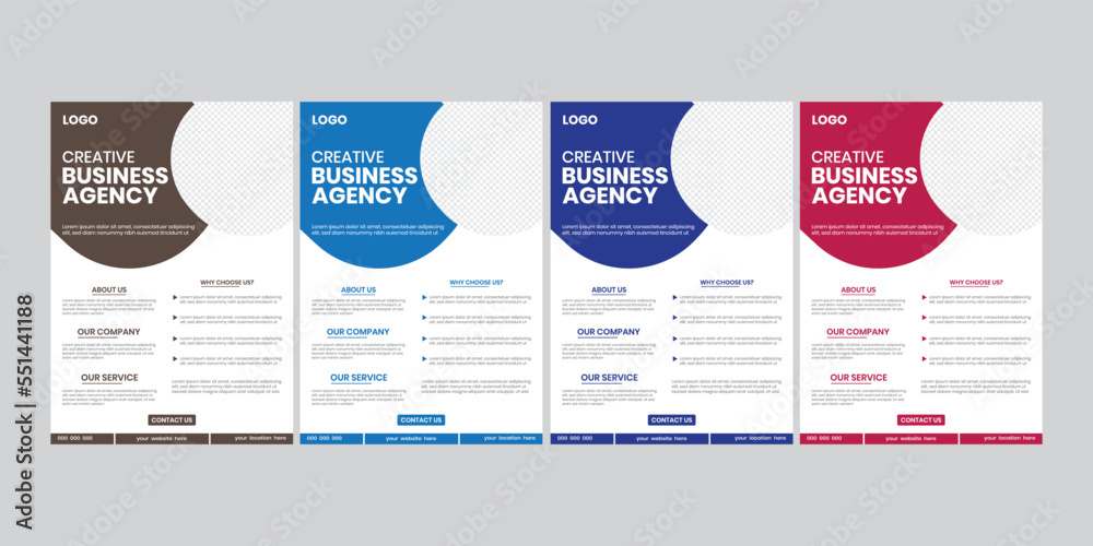 a bundle of 4 flyer a4 size layout template. perfect business flyer ...