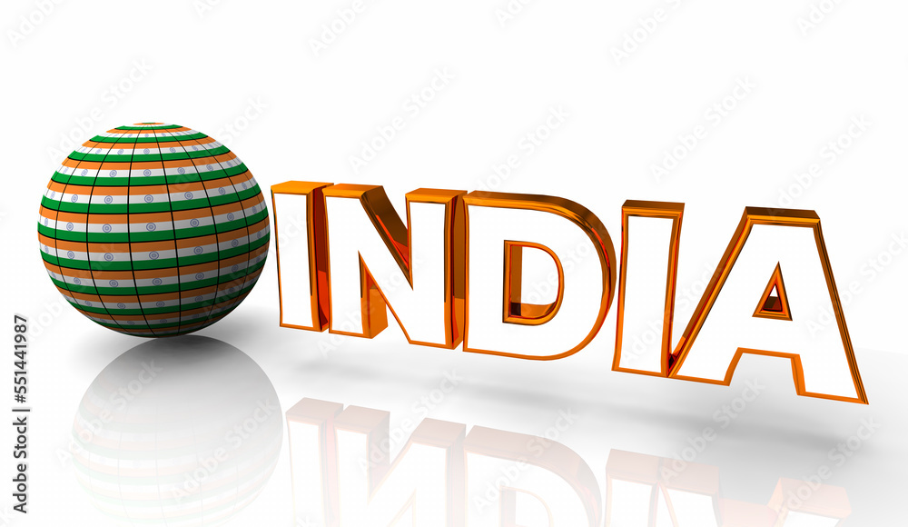 India Nation Country Flags Sphere World International 3d Illustration ...