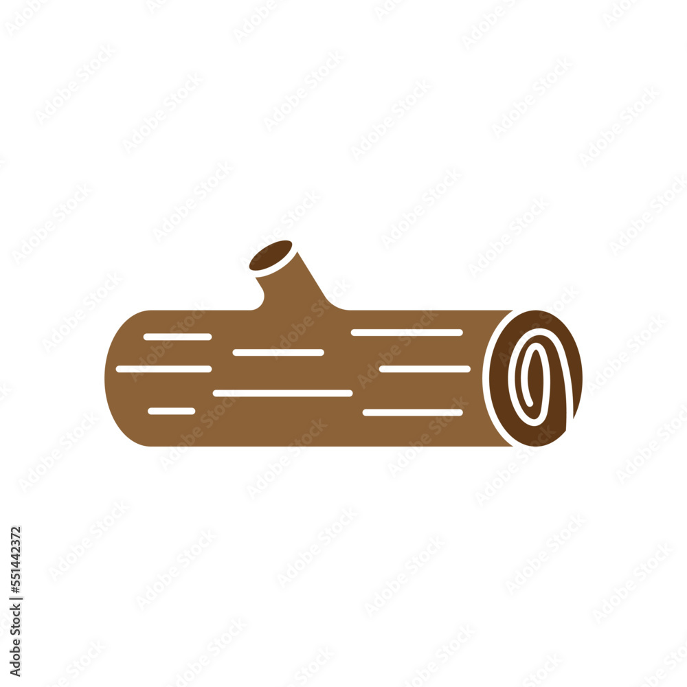 Wood log icon design template clipart illustration Stock Vector | Adobe ...