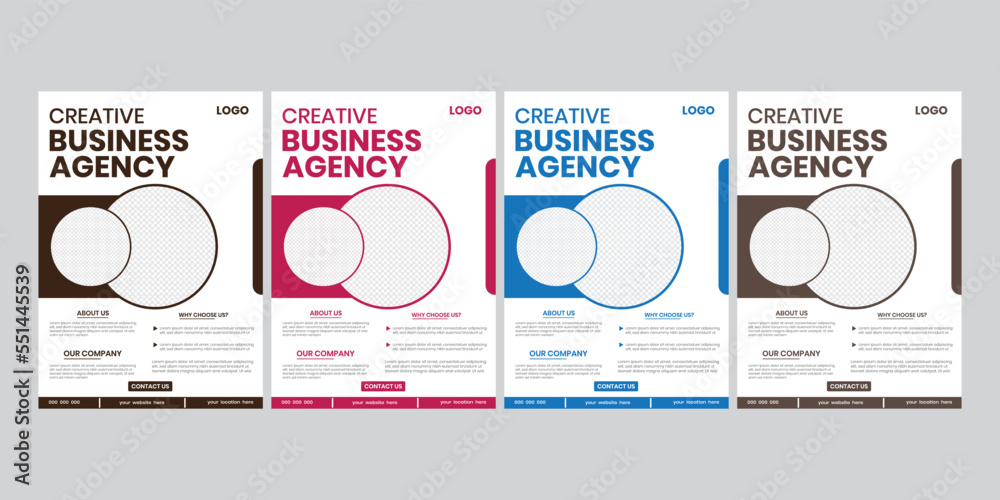 a bundle of 4 different flyer a4 size leaflet template. perfect ...