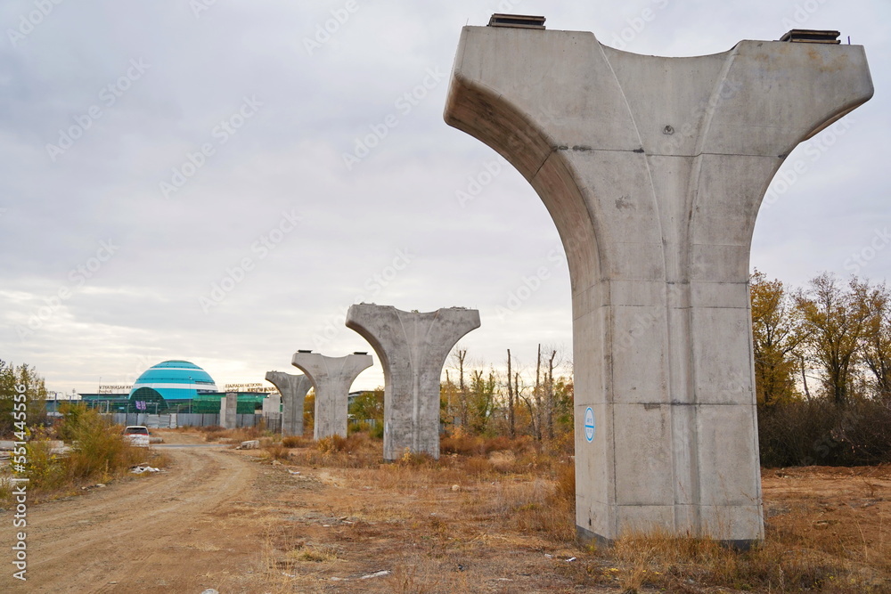 Astana, Kazakhstan - 10.17.2022 : Structures for the construction of ...