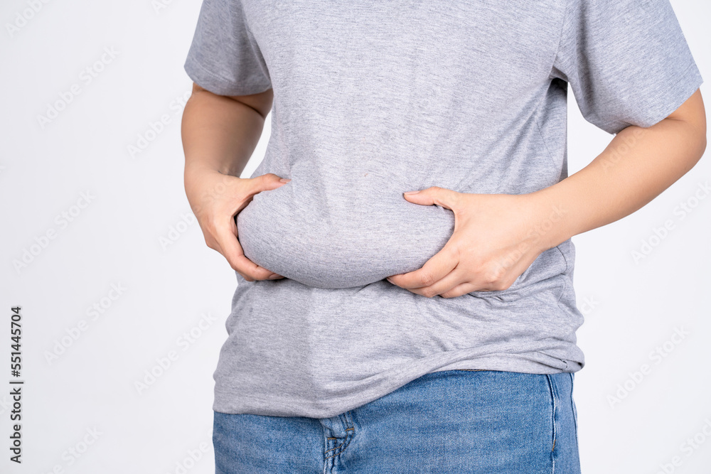 Fat woman, Fat girl, Fat belly, Chubby, woman's hand holding excessive ...