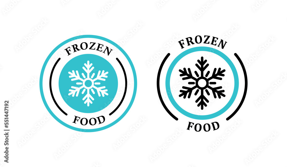 Frozen food logo badge template. Suitable for information and product ...
