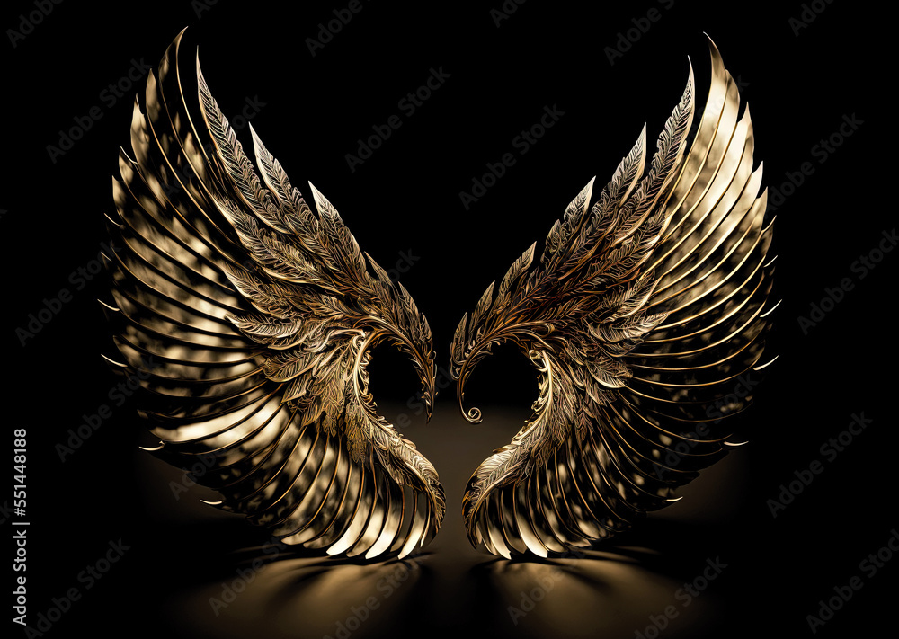 Gold wings Stock Illustration | Adobe Stock