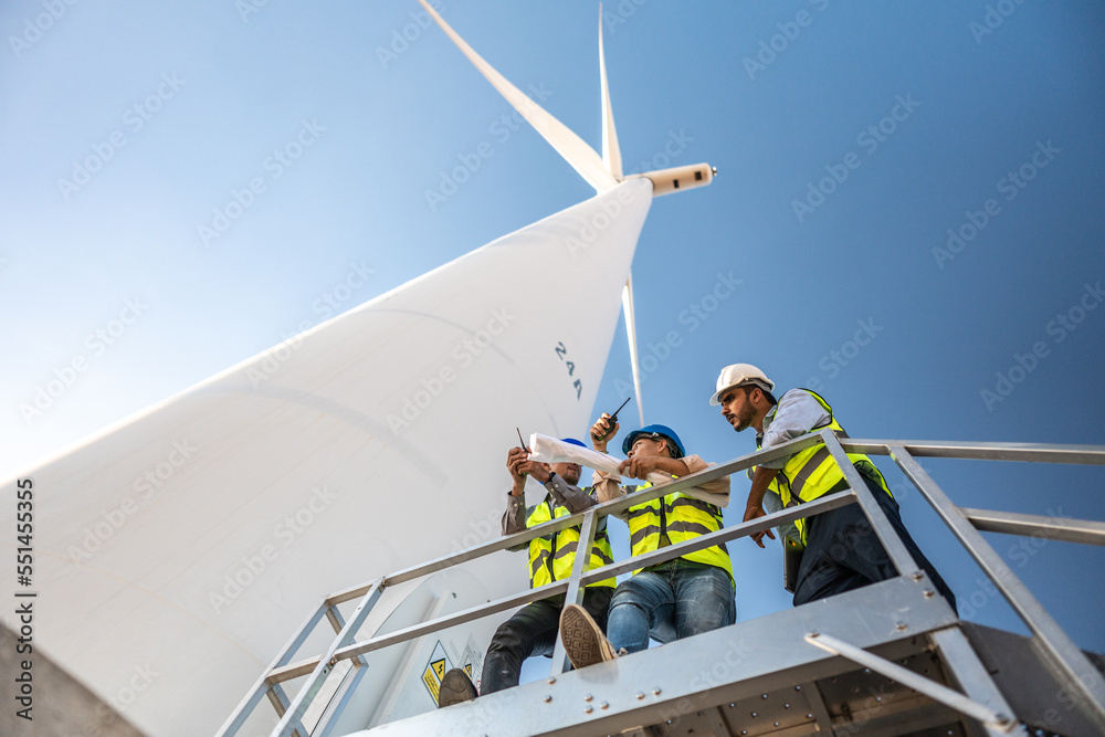 Asian engineers working in fieldwork outdoor. Workers check and inspect ...