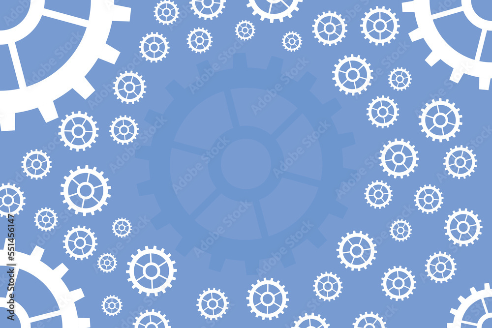 Gear images background, white gears with sky blue background, blue gear ...
