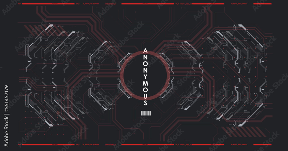 Cyberpunk futuristic poster. Tech Abstract poster template with HUD ...