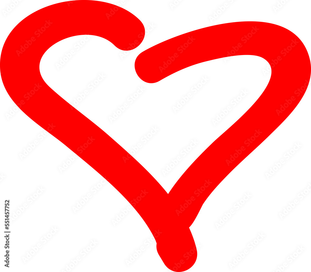 Heart Hand drawing on transparent background. Stock Illustration ...