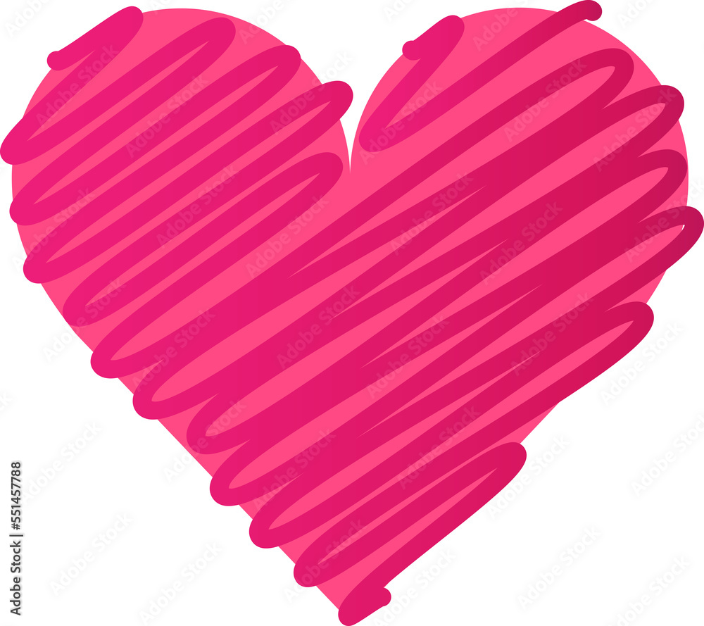 Heart Hand drawing on transparent background. Stock Illustration ...