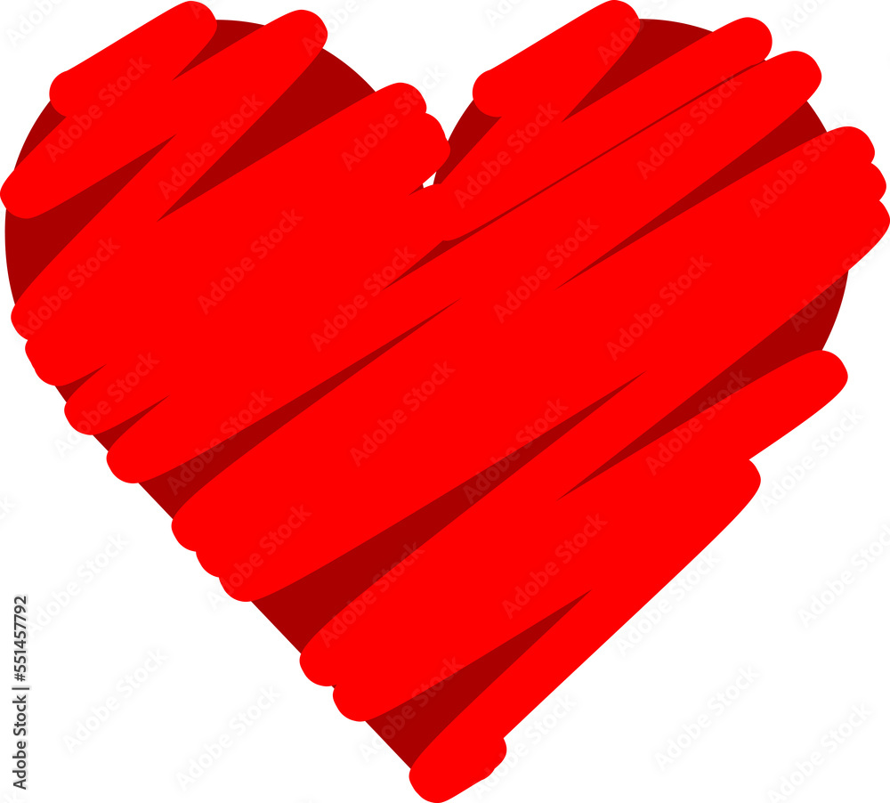 Heart Hand drawing on transparent background. Stock Illustration ...