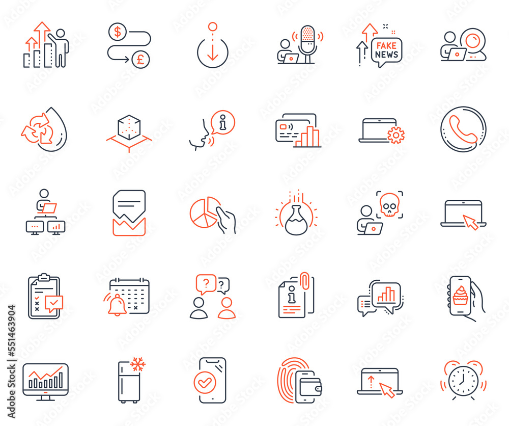 Vecteur Stock Technology icons set. Included icon as Refrigerator ...