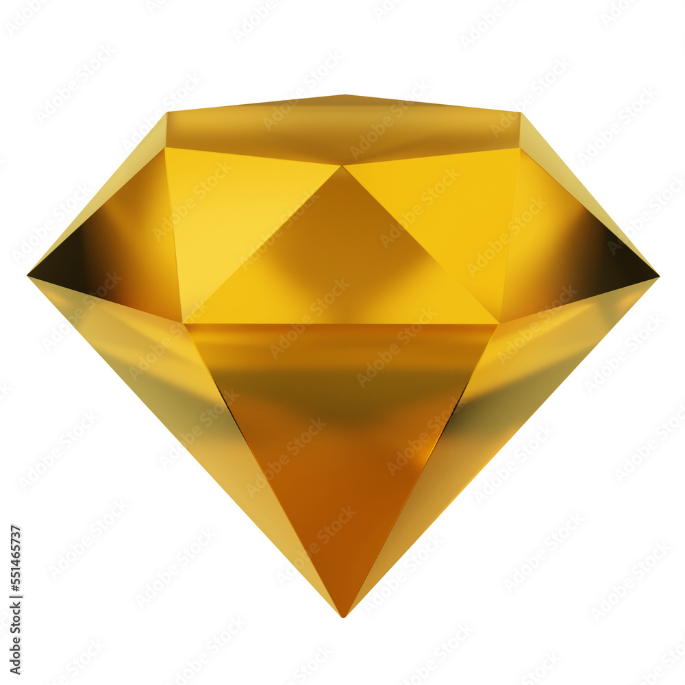 Yellow diamond, jewelry. 3D rendering. PNG icon on transparent ...