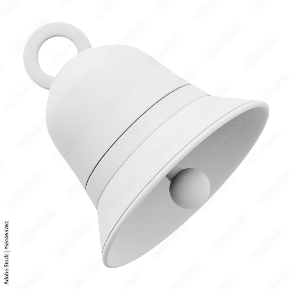 White bell, notification symbol. 3d rendering. PNG icon on transparent ...