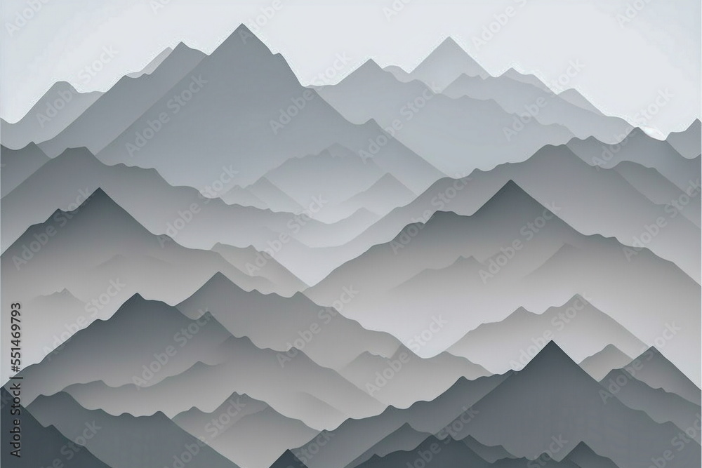 Seamless gray mountains fading into fog. High quality illustration ...