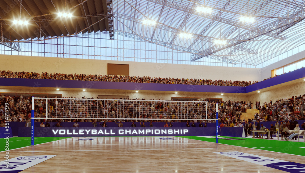 Volleyball stadium. Render 3D. Illustration. Stock Photo | Adobe Stock