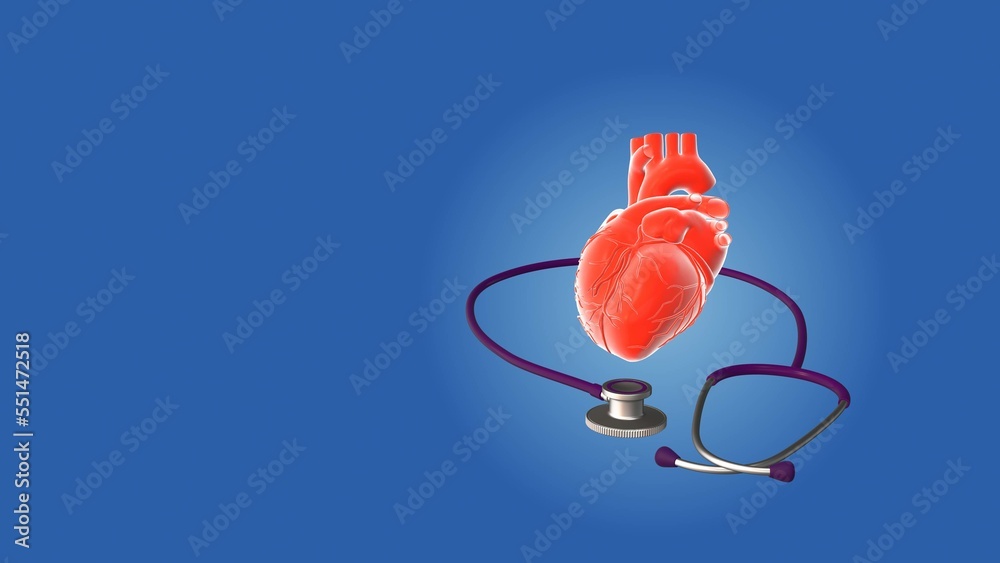 Heart health and stethoscope medical background Stock Illustration ...