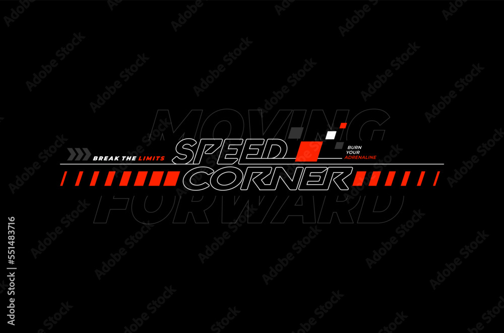 speed corner trendy fashionable vector t-shirt and apparel design ...