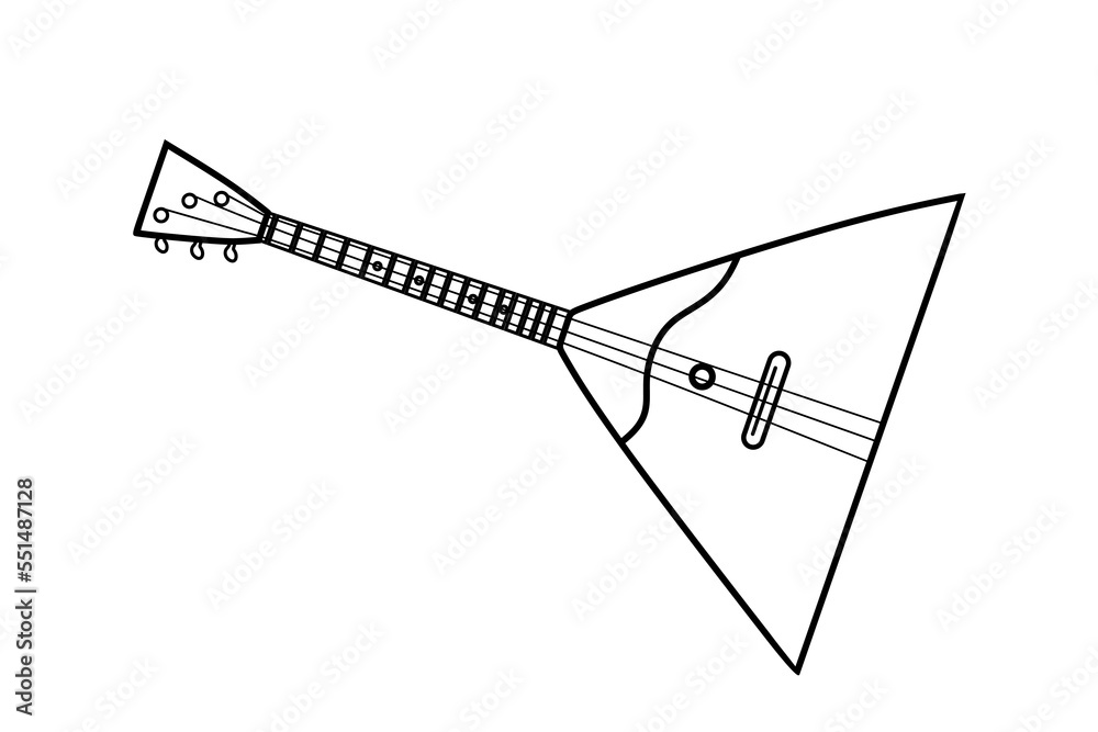 Musical instrument balalaika in linear style. Balalaika illustration ...