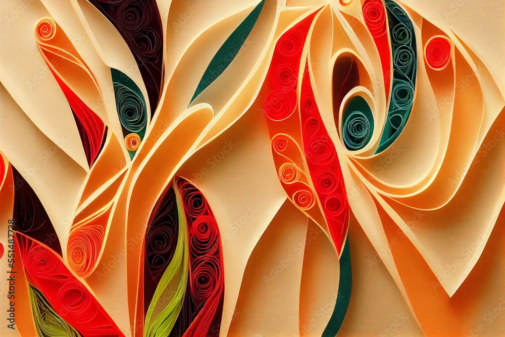 abstract paper quilling background in pastel colors for a valentines ...