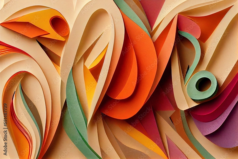 abstract paper quilling background in pastel colors for a valentines ...