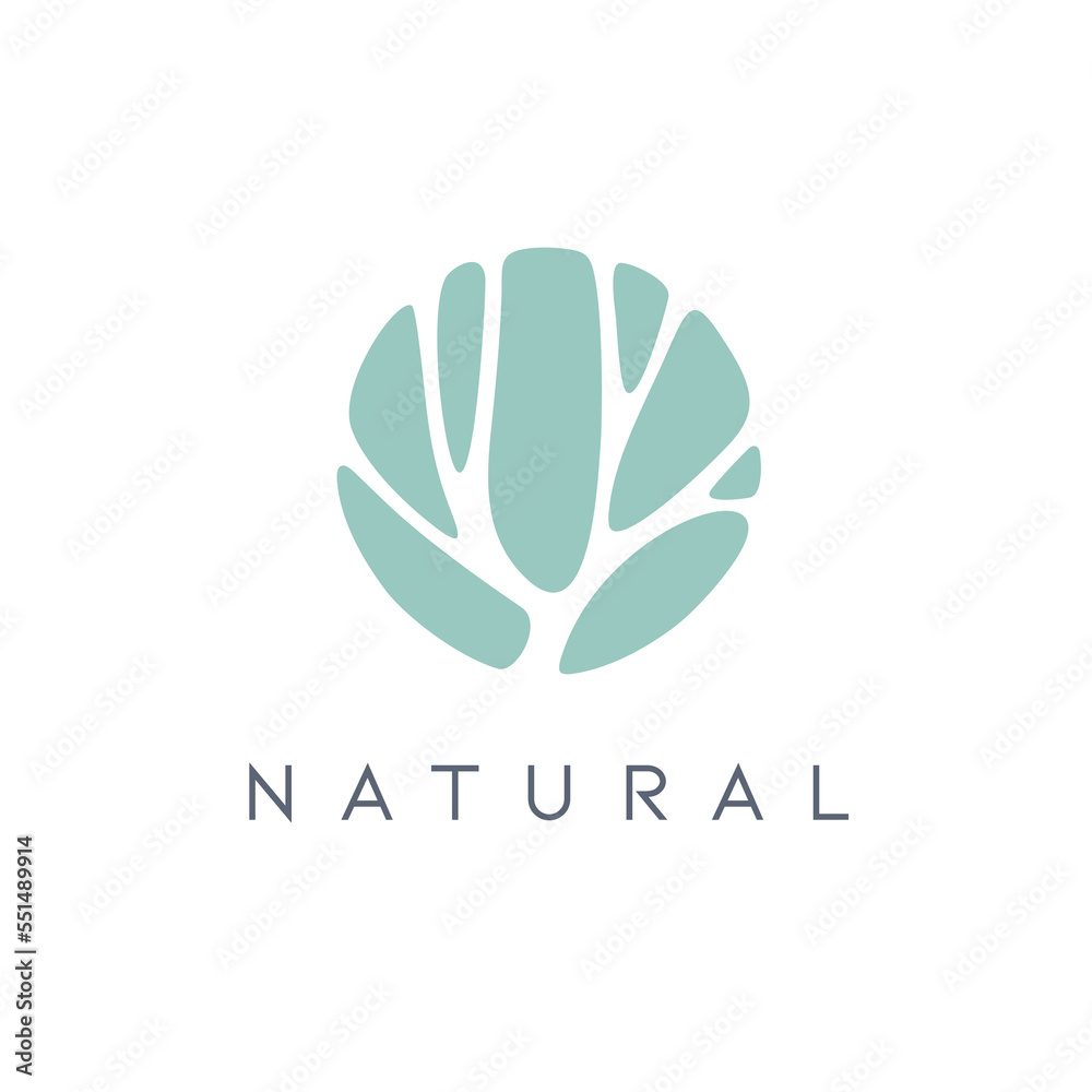 Vector logo design template. Green tree in the circle. Garden icon ...