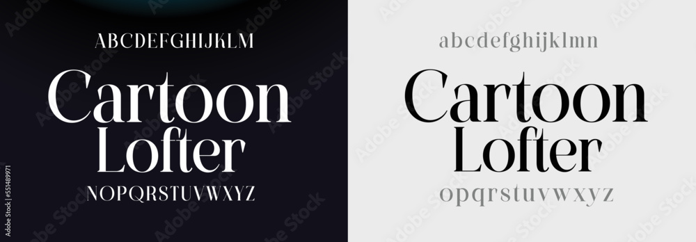 CARTOON LOFTER modern, luxury and tech alphabets letter set design ...