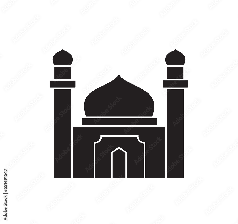 Mosque vector design. Masjid design on white background. Stock Vector ...
