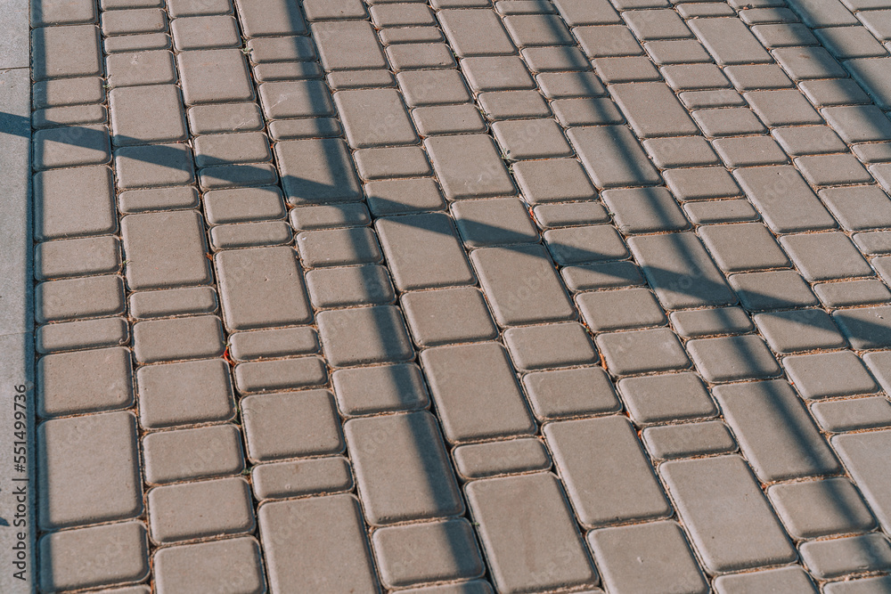 The surface is paved with road tiles of different sizes (multi format ...