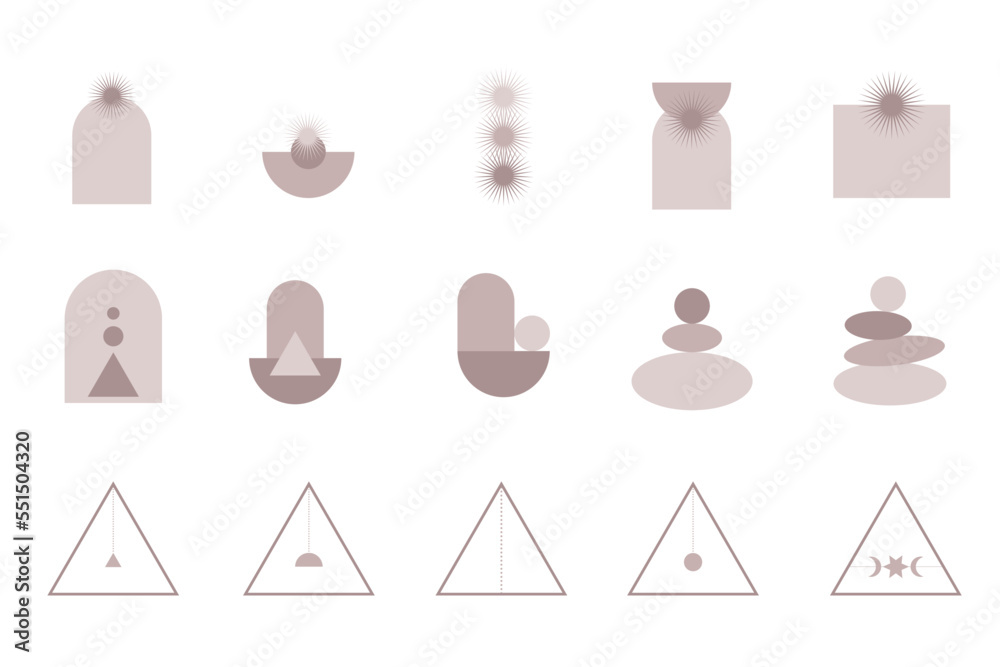 Graphic Icon Clipart Minimalist Boho Symbol Silhouette Set Template ...