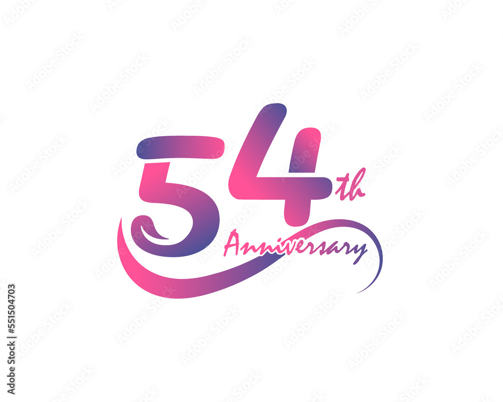 Vetor de 54 years anniversary logotype. 54th Anniversary template ...