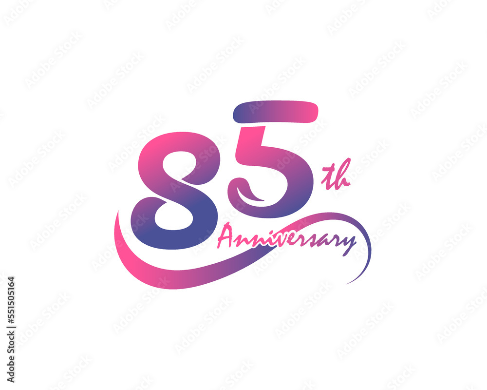 85 years anniversary logotype. 85th Anniversary template design for ...