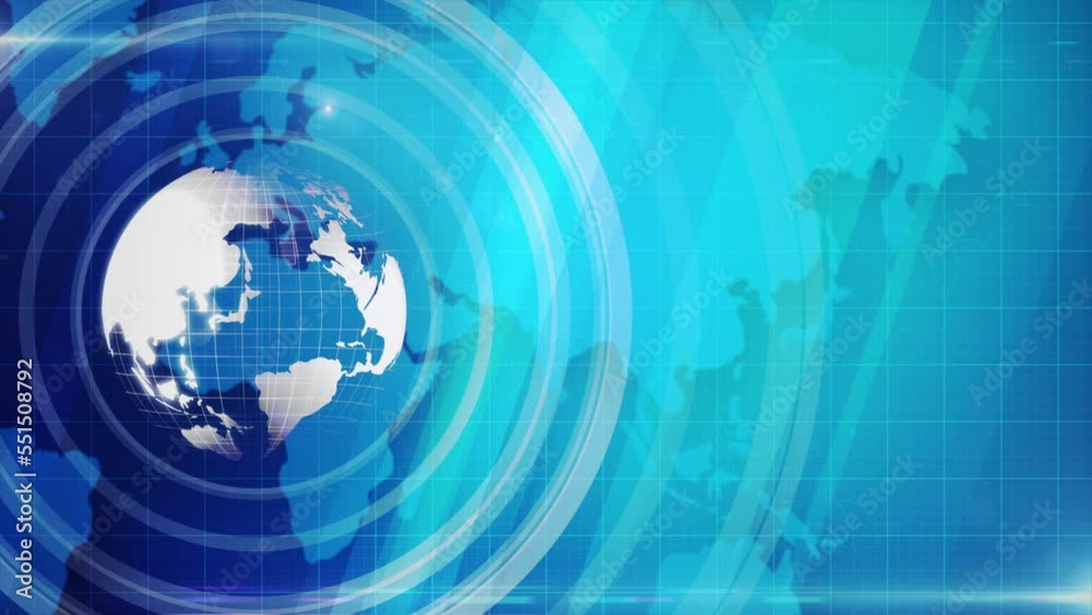 Abstract background spinning sphere of the globe with moving world map ...