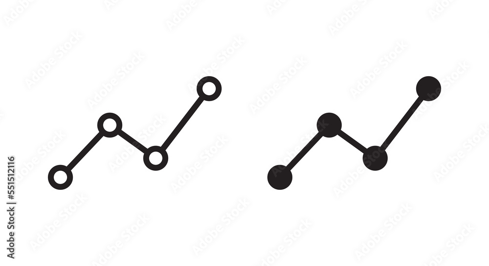 Line graph icon vector. Growth chart sign symbol Stock Vector | Adobe Stock