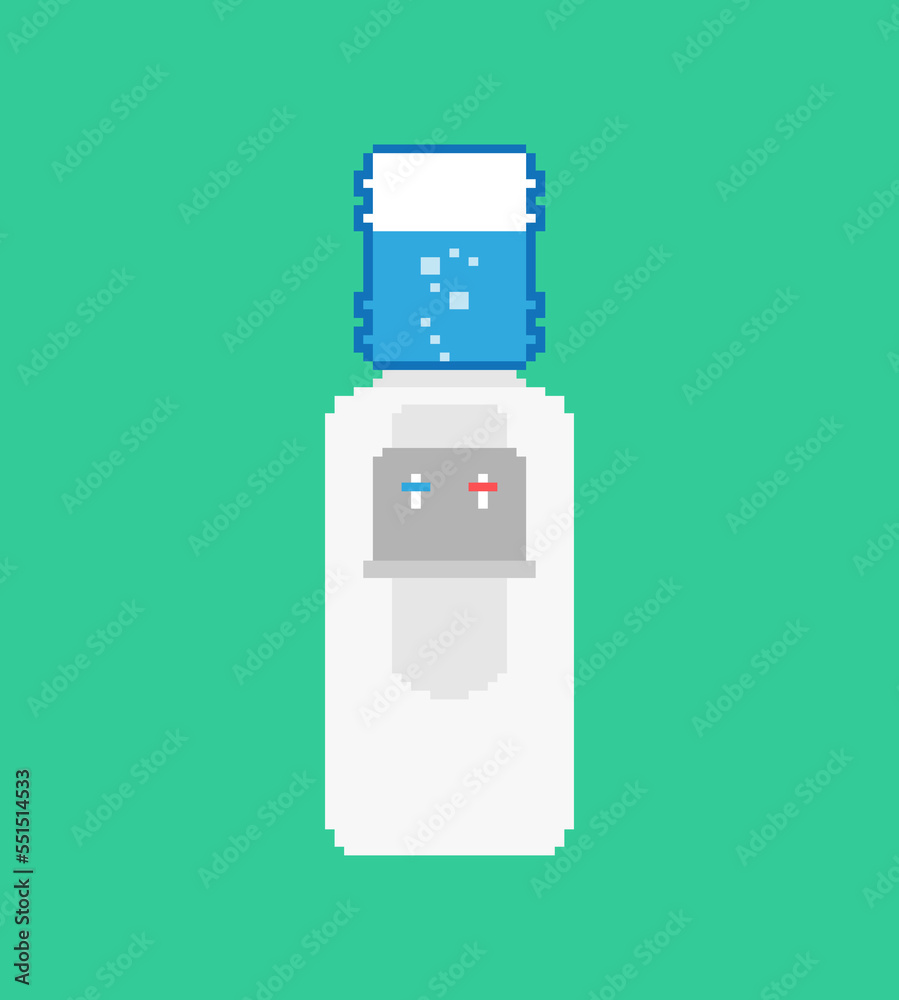 Office water cooler pixel art. 8 bit Vector illustration Stock Vector ...