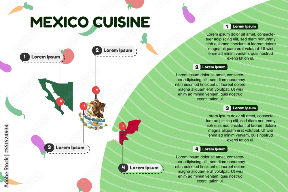 Mexico cuisine infographic, popular or cultural food concept ...