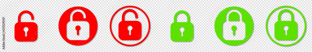 Set of lock icons, lock icon. Safety symbols. Vector illustration ...