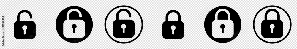 Set of lock icons, lock icon. Safety symbols. Vector illustration ...