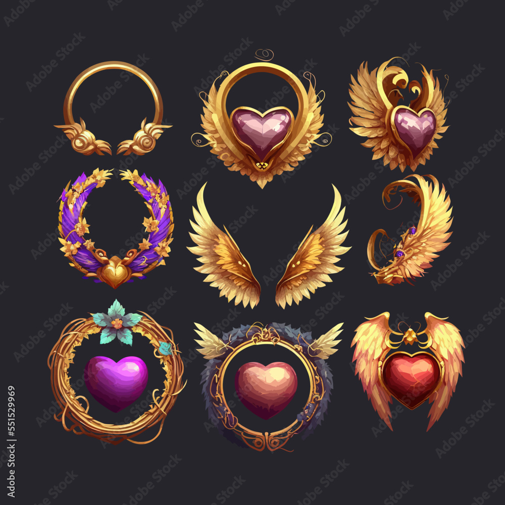 Game ui frames, rank frames, Ui game borders evolution wooden,medieval ...