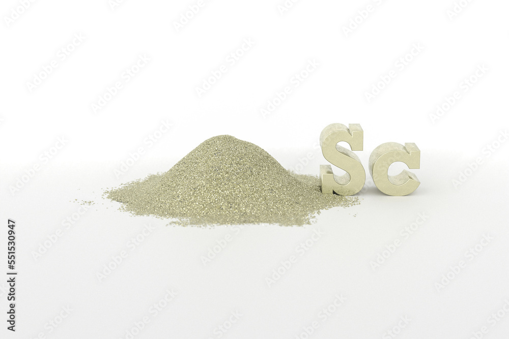 REE - rare-earth element Scandium. A handful of light golden metallic ...