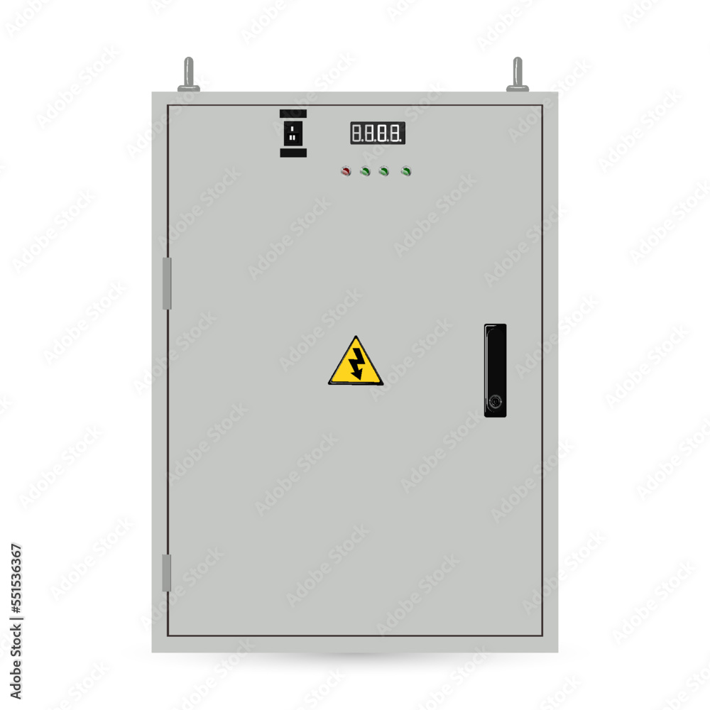 Electrical box, industrial electrical control panel. Substation. Vector ...