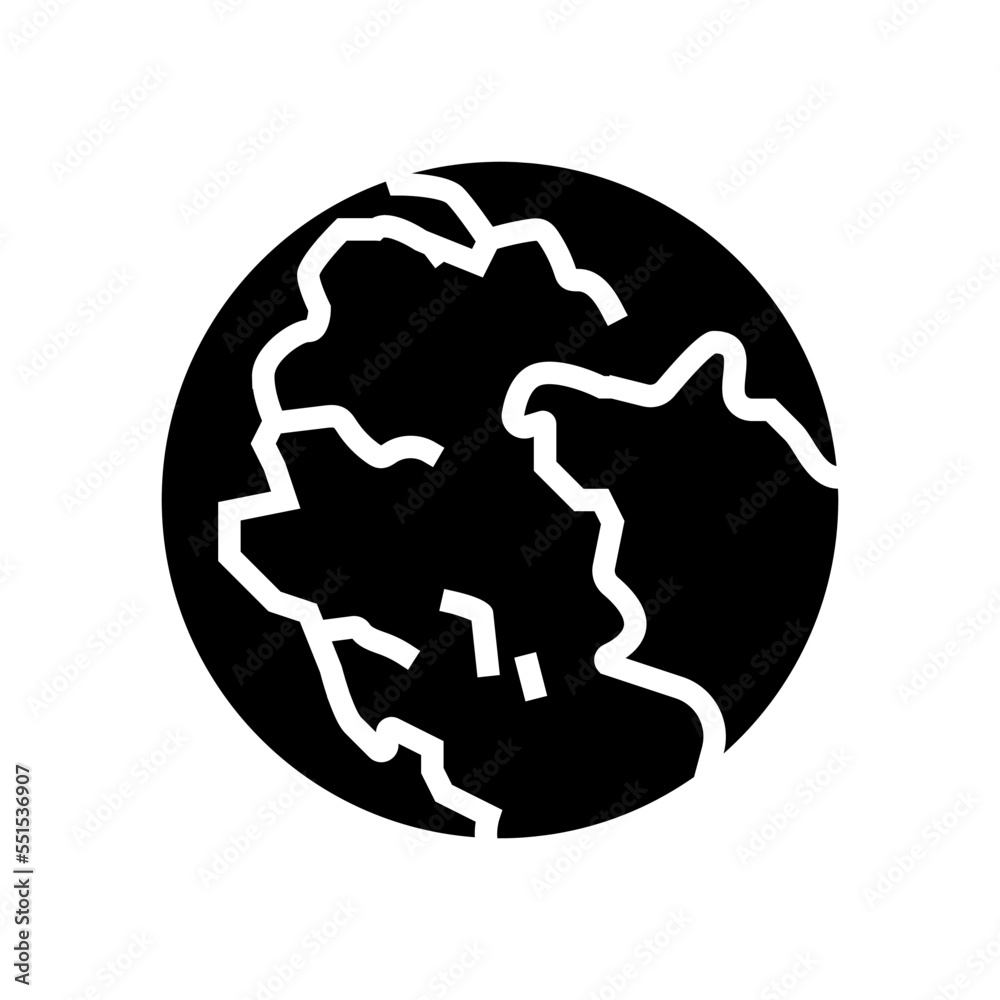 Vektorová grafika „pangaea earth continent map glyph icon vector ... Vektorová grafika „pangaea earth continent map glyph icon vector ...
