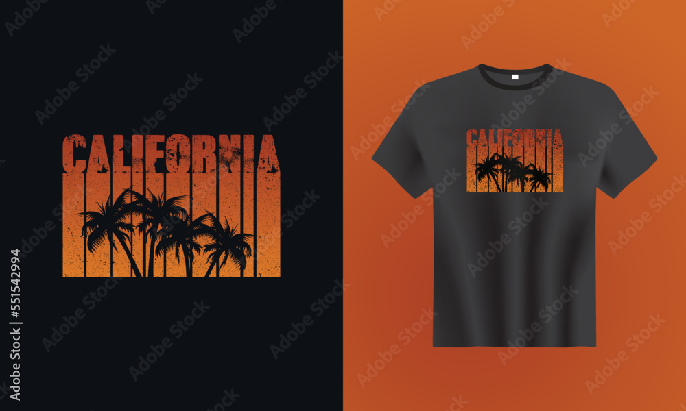 t-shirt design. T shirt print design with palm tree. T-shirt design ...
