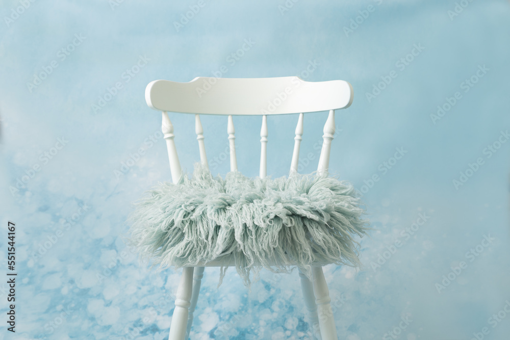 Newborn digital backdrop ; chair on blue background Stock Photo | Adobe ...
