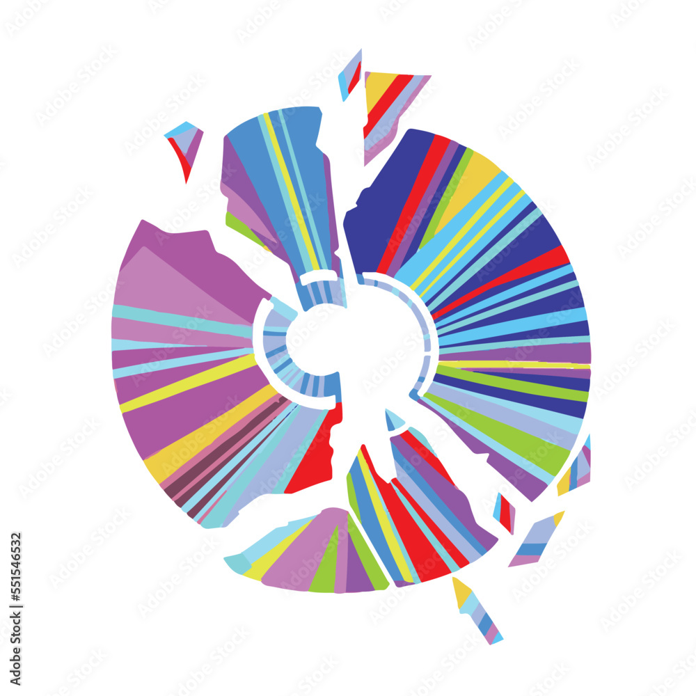 Broken compact cd cassette vector illustration isolated on plain white ...