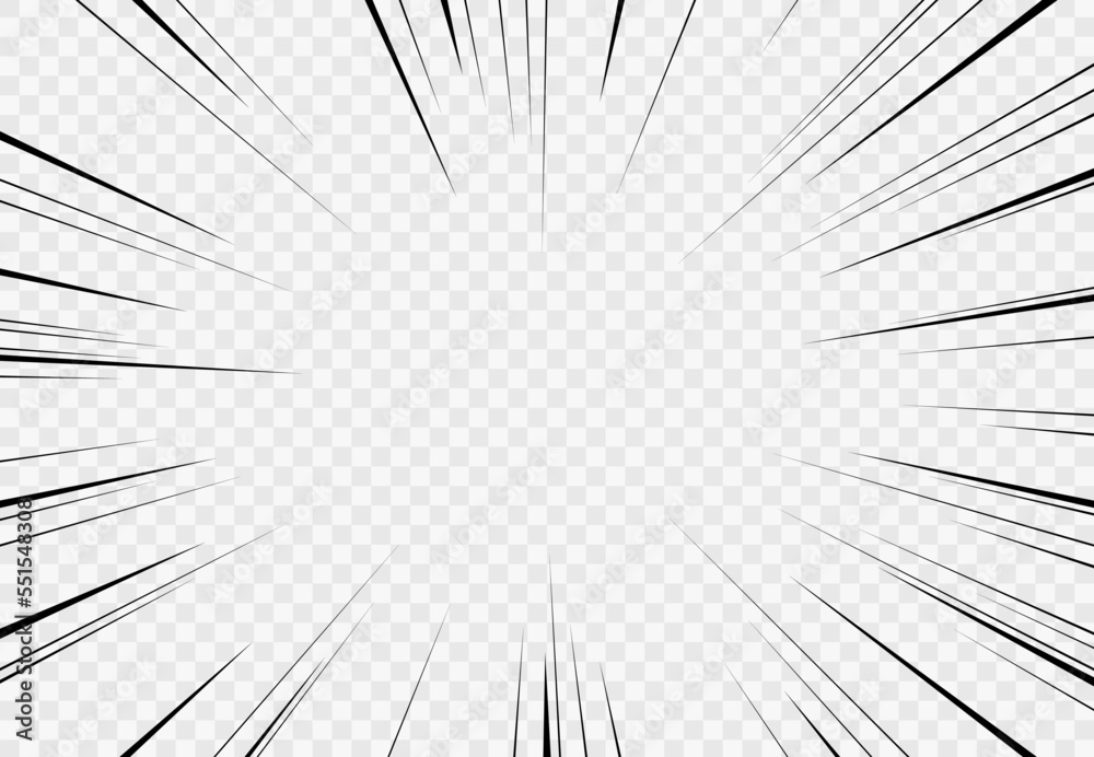 Vecteur Stock Manga transparent background, explosion action and speed ...
