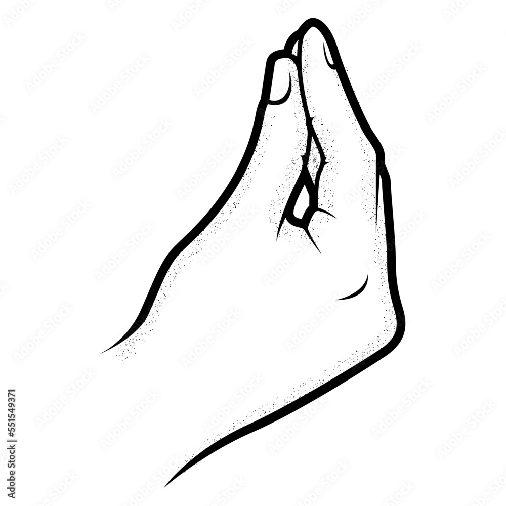 Vektorová grafika „Pinched fingers, Italian hand gesture bellissimo ...