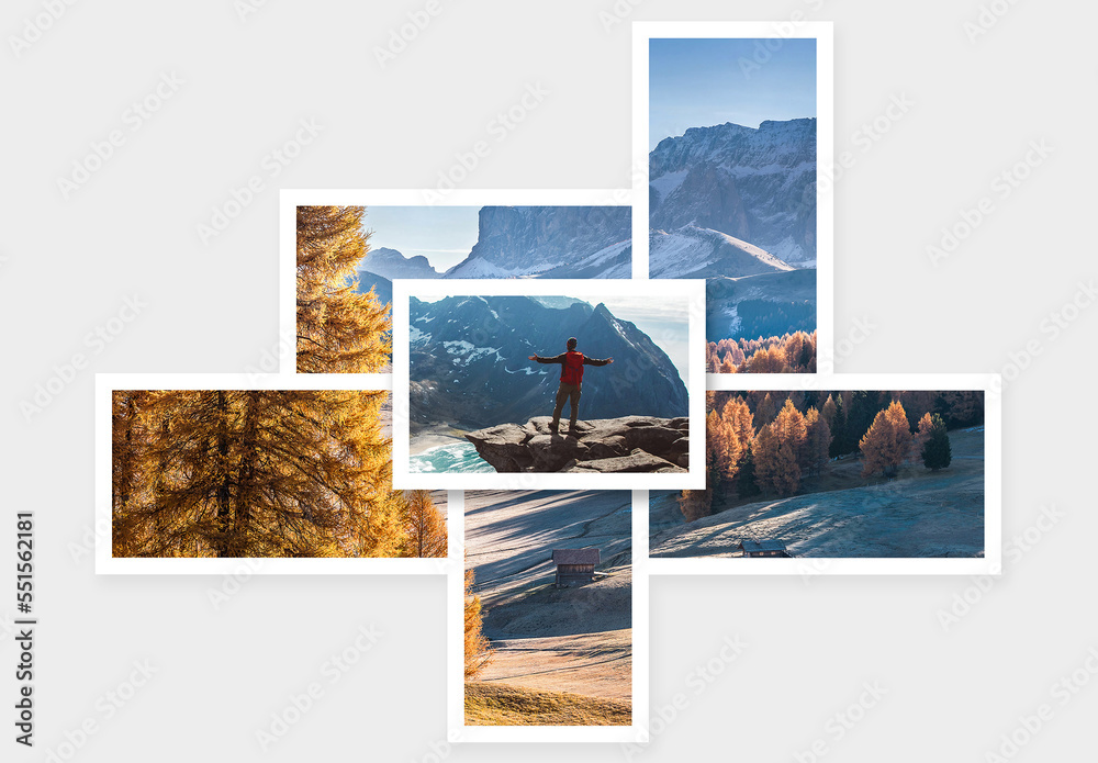 Collage Mockup With 2 Photo Placeholders Stock Template | Adobe Stock
